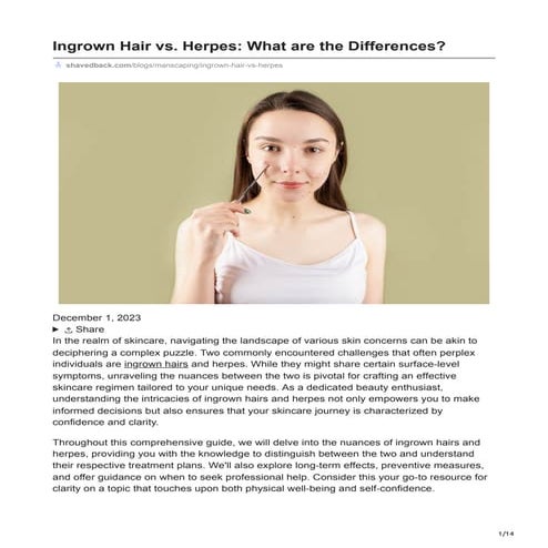 Ingrown Hair Vs Herpes What Are The Differences Pdf