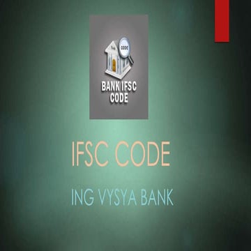 Ing vysya bank ifsc code | PPTX | Business Banking & Finance | Business