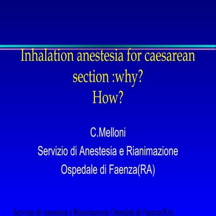Inhalation anesth for cs | PPT