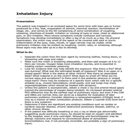 Inhalation Injury | DOC