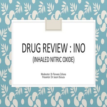 Inhaled nitric oxide ppt dr jason | PPTX