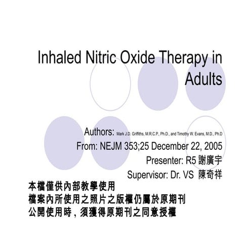 Inhaled nitric oxide therapy in adults | PPT
