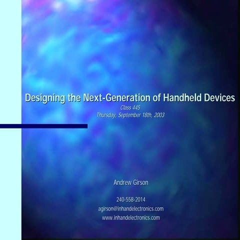 Designing the Next-Generation of Handheld Devices | PDF