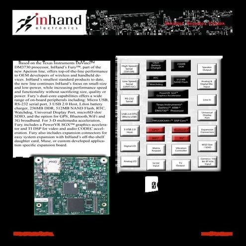 InHand Fury™: Compact Embedded System | PDF | Computer Peripherals | Computing