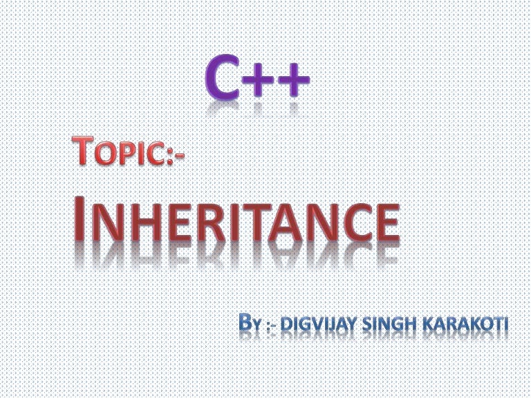 Inheritance In C 7575