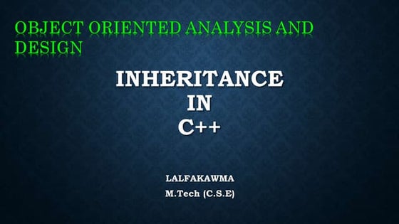 Inheritance In C Pptx Programming Languages Computing