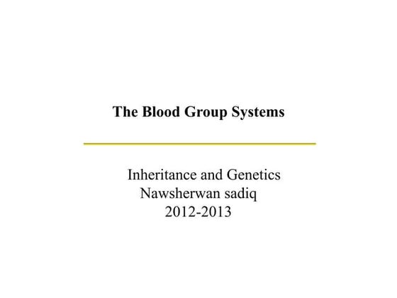 Blood group inheritance | PPT