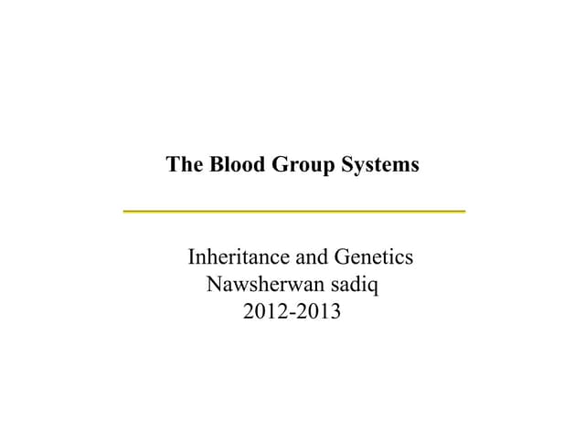 Blood group inheritance | PDF