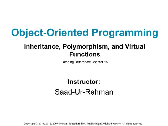 Inheritance Polymorphism And Virtual Functions Ch15pptx 5915