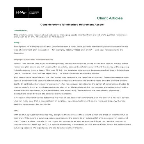 Your Financial Future | PDF