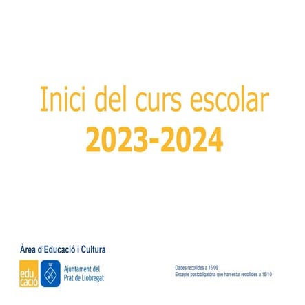 Dades d'inici del curs escolar 2023-2024 | PPTX