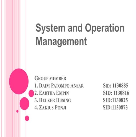 System and operation management | PPTX