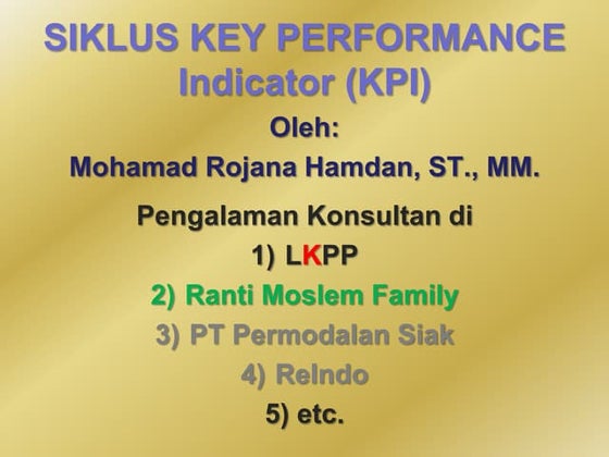 Contoh Slide Presentasi Key Performance Indicators (KPI) | PPT