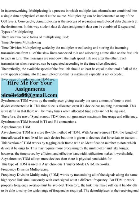 Multiplexing in mobile computing | PPTX | Technology & Computing