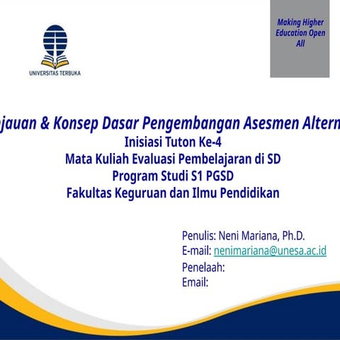 Inisiasi Tuton ke-4. Pengembangan Asesmen Alternatif KB 3 KB 4.pptx