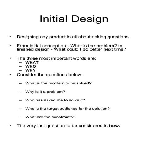 Initial Design | PPT