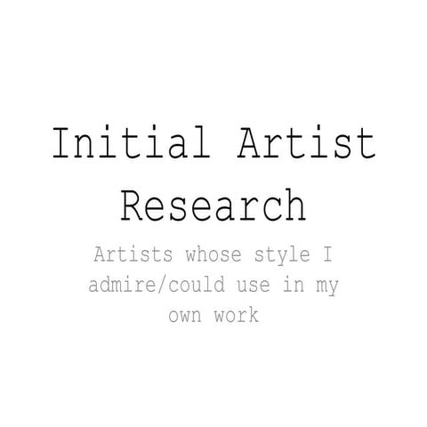 Initial Artist Research | PPTX