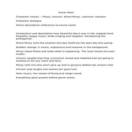 Initial brief audio script | DOCX