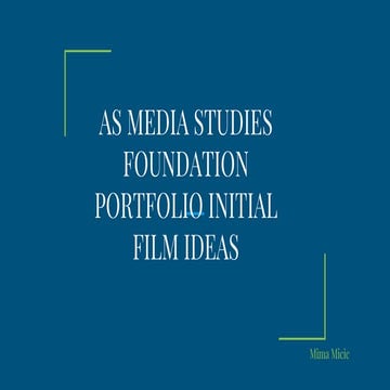 Initial Film Ideas | PPT