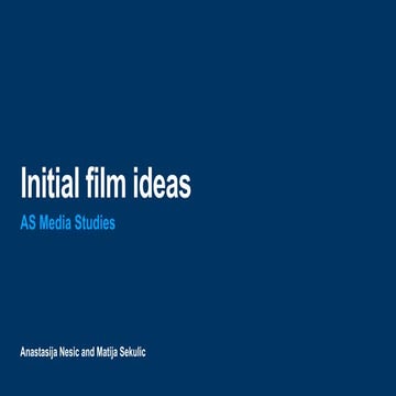 Initial Film Ideas | PPT