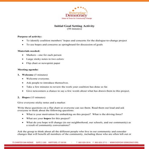 Initial Goal Setting Activity | DOC