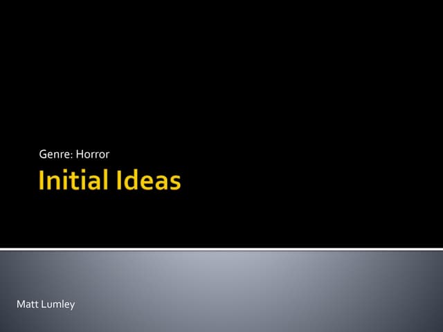 Initial planning ideas | PPTX