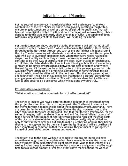 Intial ideas.pptx b2 for blogger sunderland | PPT