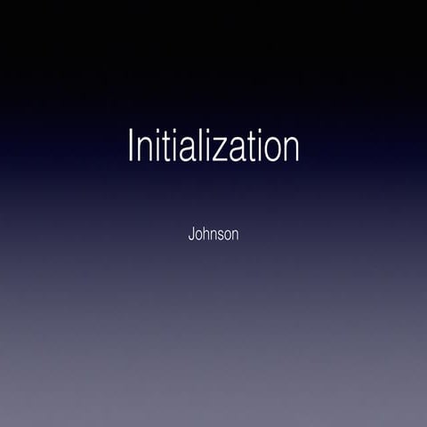 Initialization | PDF
