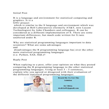 Initial PostR is a language and environment for statistical comp.docx