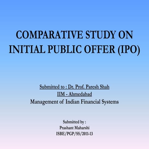 Initial Public Offering (IPO) | PPTX | Commodities | Economy