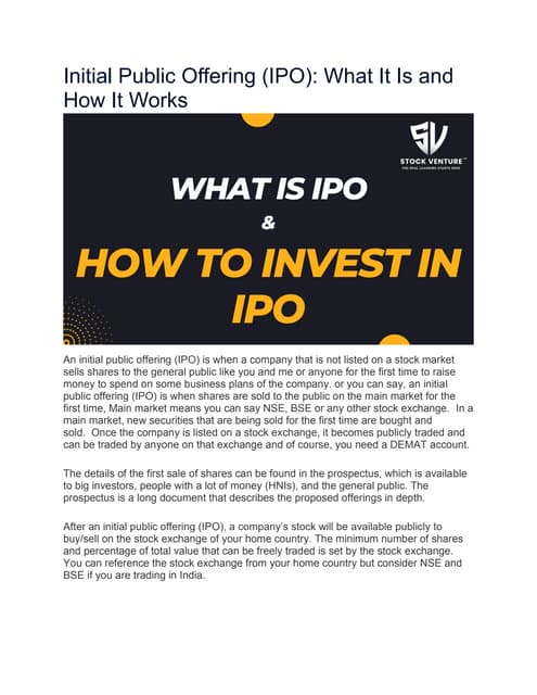 What is an IPO? | PPT