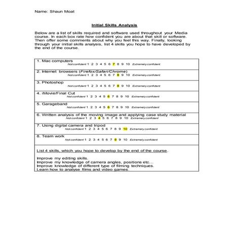 Initial skills analysis | DOCX
