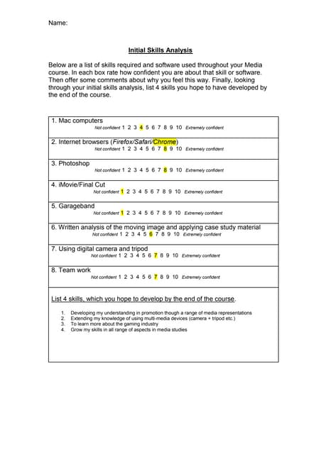 initial skills analysis | PDF