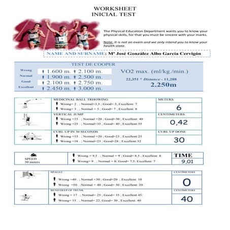 Initial test eso (2) | DOCX | Soccer | Sports