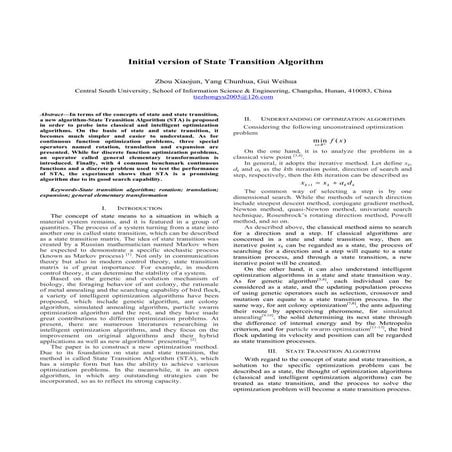 Initial Version Of State Transition Algorithm Pdf 