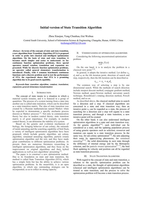Initial Version Of State Transition Algorithm Pdf