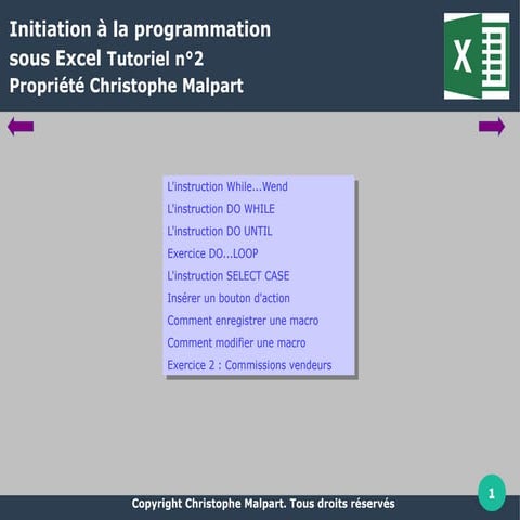 Initiation à la programmation sous excel tutoriel2 | PDF