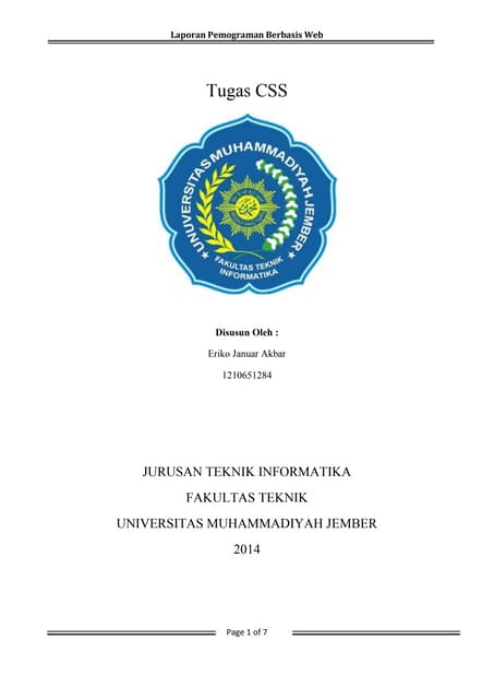 Membuat Web Sederhana Dengan CSS (Cascading Style Sheets) | PDF