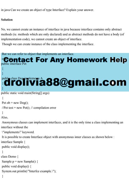 In Java Can We Create An Object Of Type Interface Explain Your Answpdf