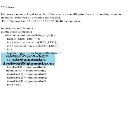 In JavaFor any element in keysList with a value smaller than 4.pdf