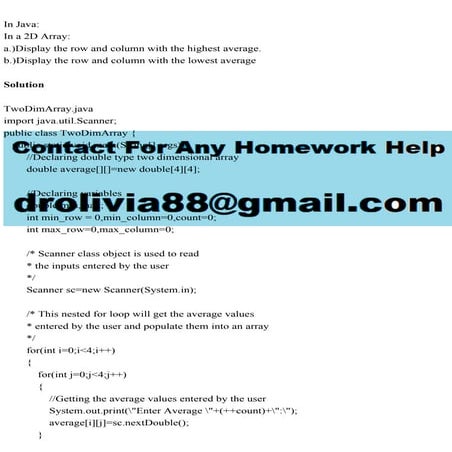 In JavaIn a 2D Arraya.)Display the row and column with the hig.pdf
