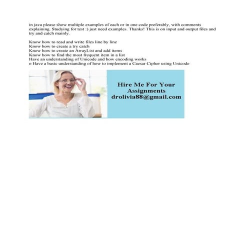 in java please show multiple examples of each or in one code preferabl.pdf