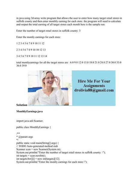 In Java Using 2d Array Write Program That Allows The User To Enter How 8695
