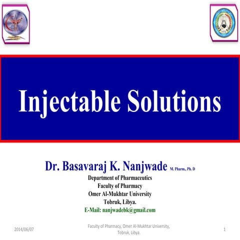 Injectable solutions | PPT