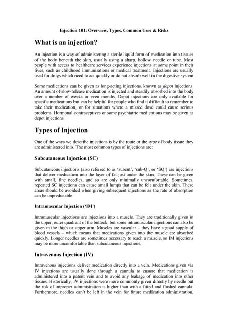 Types of injection | PPTX