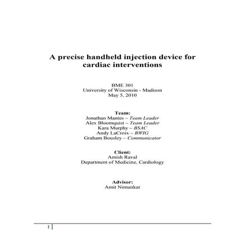A Precise Handheld Injection Device for Cardiac Interventions paper | DOCX