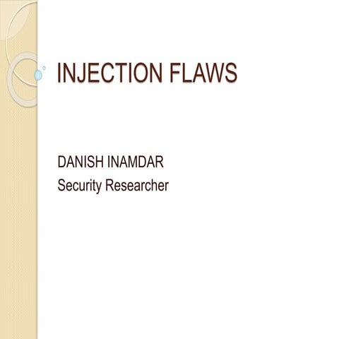 Injection Flaws Ppt 8020