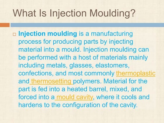 Injection moulding ppt | PPSX