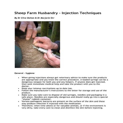 Giving injections | PDF