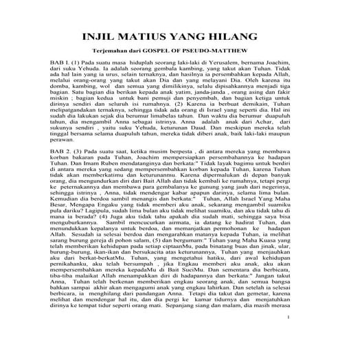 Injil Matius yang hilang | PDF